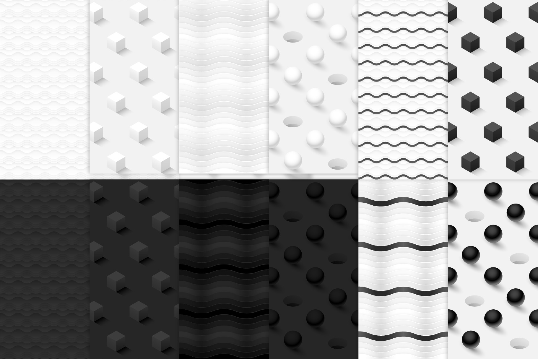 12 Minimalist Seamless Patterns, a Pattern Graphic by Side Project