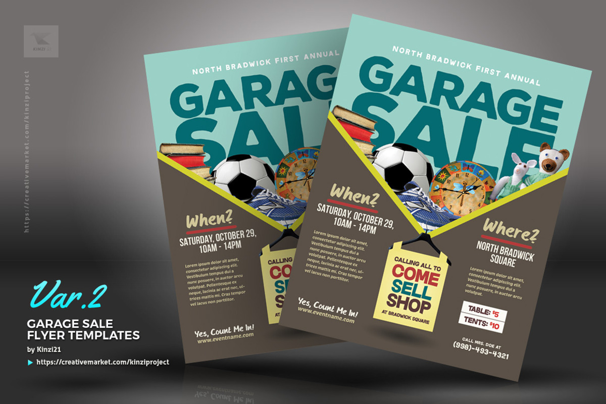 Garage Sale Flyer Templates, a Flyer Template by kinzi21