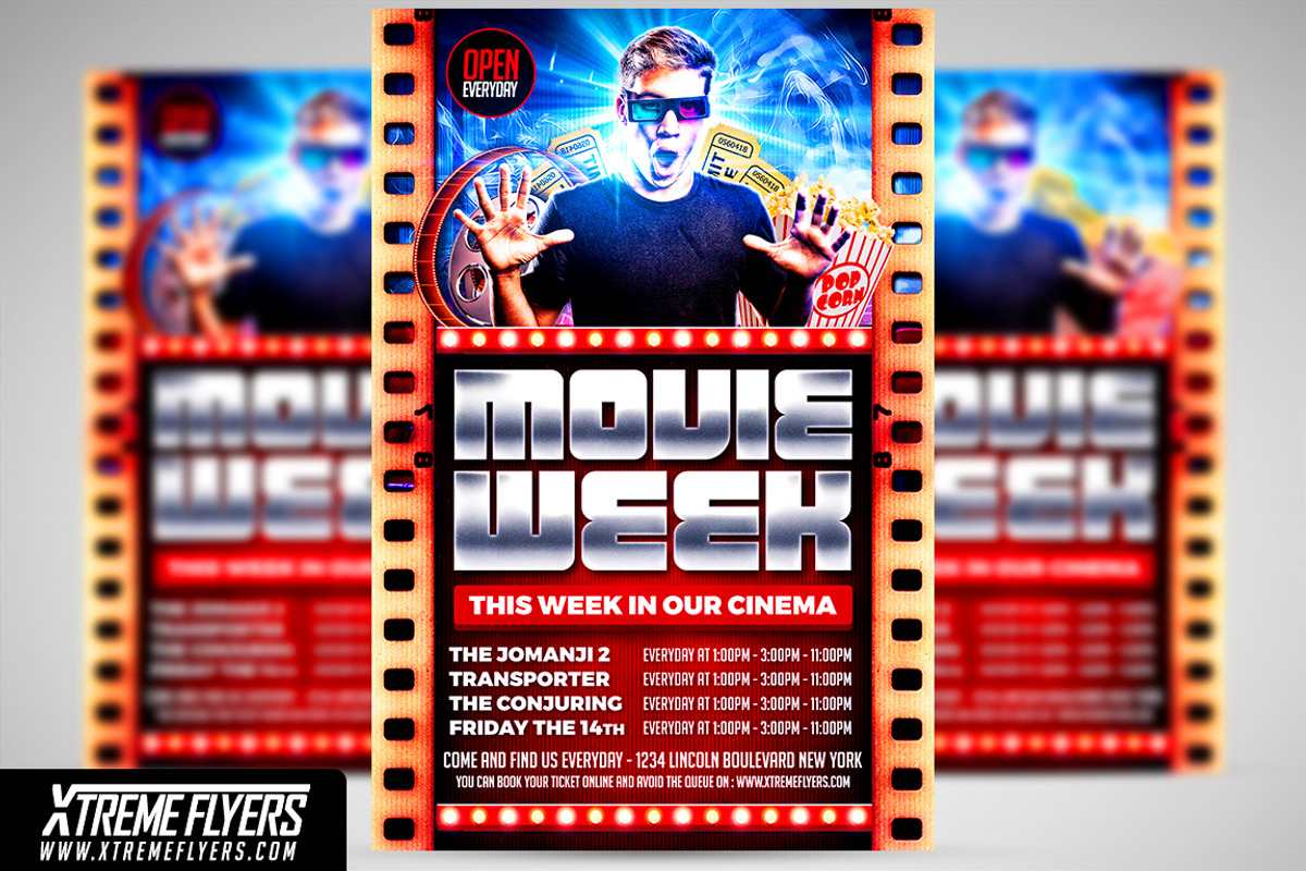 Cinema Flyer Template, a Flyer Template by XtremeFlyers