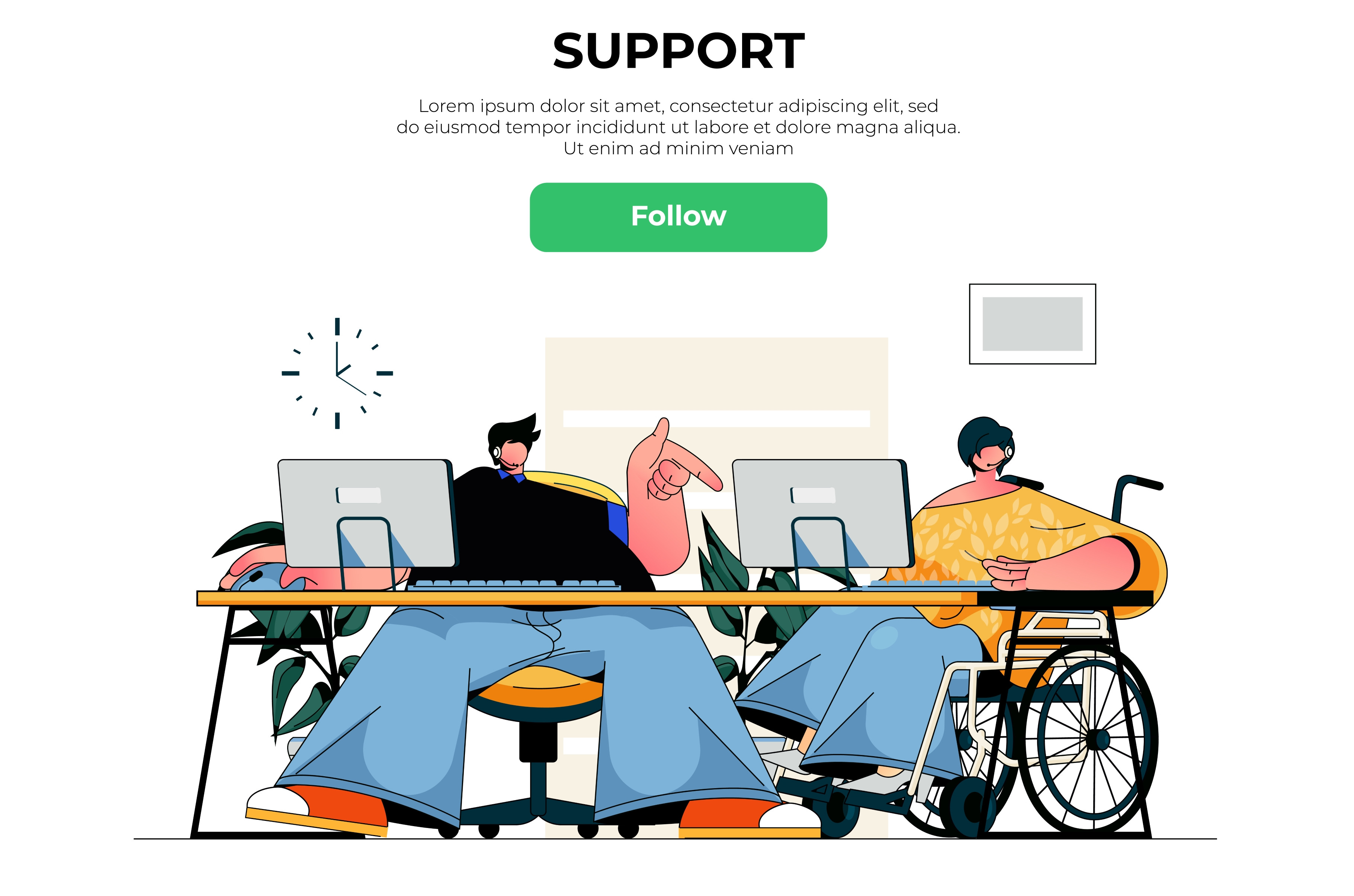 Support web illustration, a Templates & Theme by alexdndz