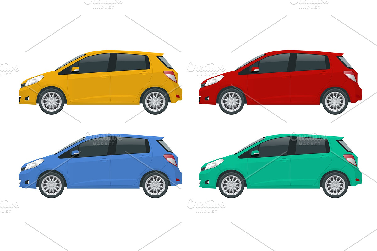 Subcompact hatchback car. Compact, a Work Illustration by Golden ...