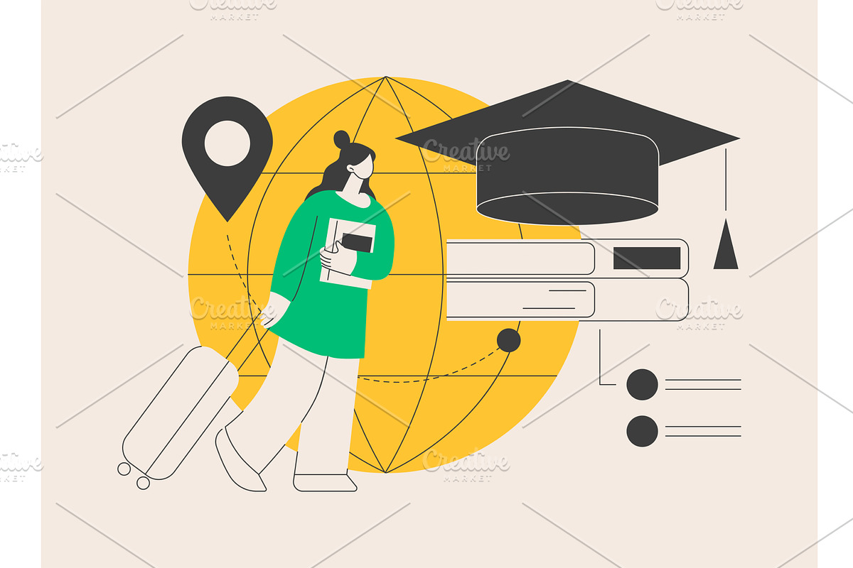 Educational tourism abstract concept, an Education Illustration by ...