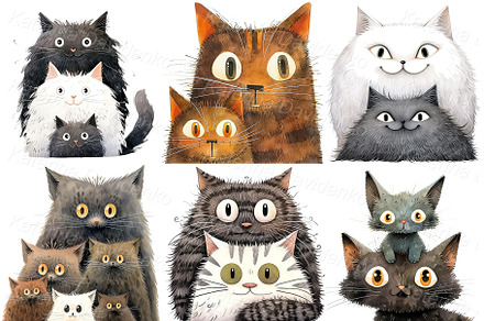 Cute Cats Clipart - Feline Animal | Creative Market