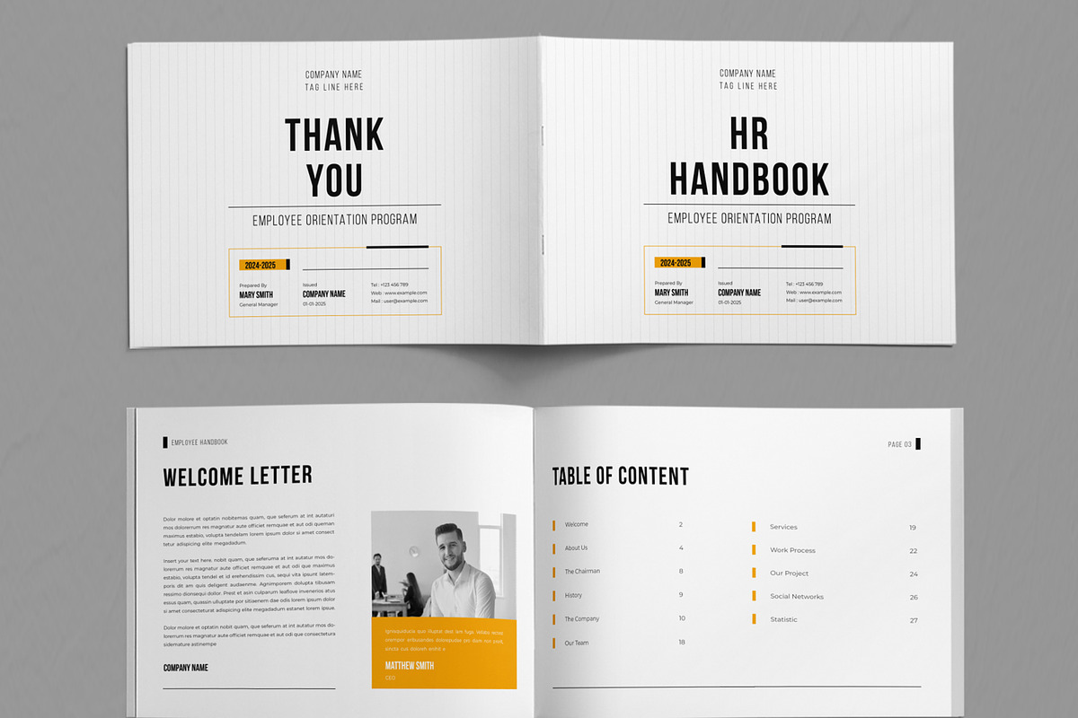 Employee Handbook Landscape Template | Creative Market