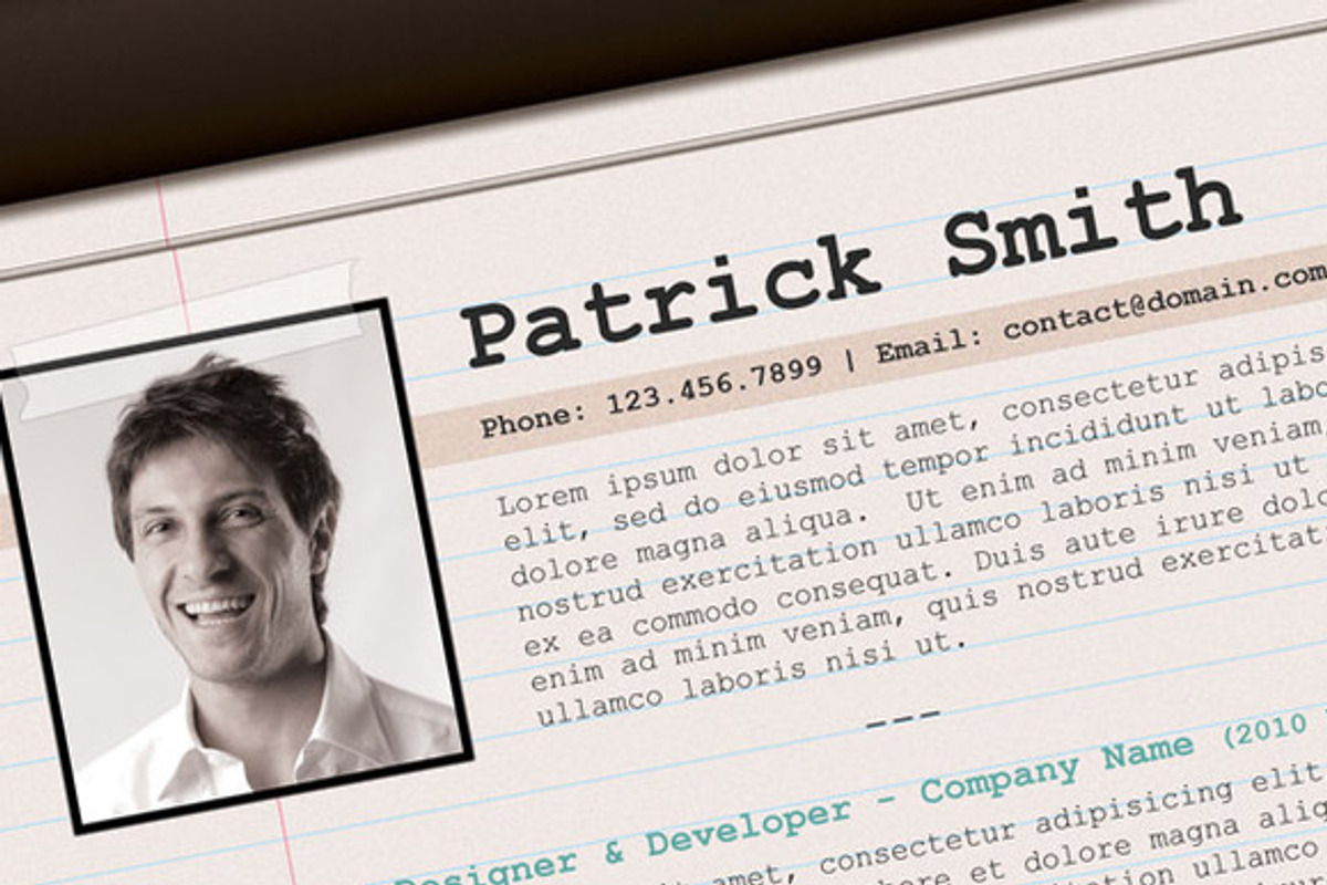 Notepad Style Resume, a Resume Template by Visual Impact