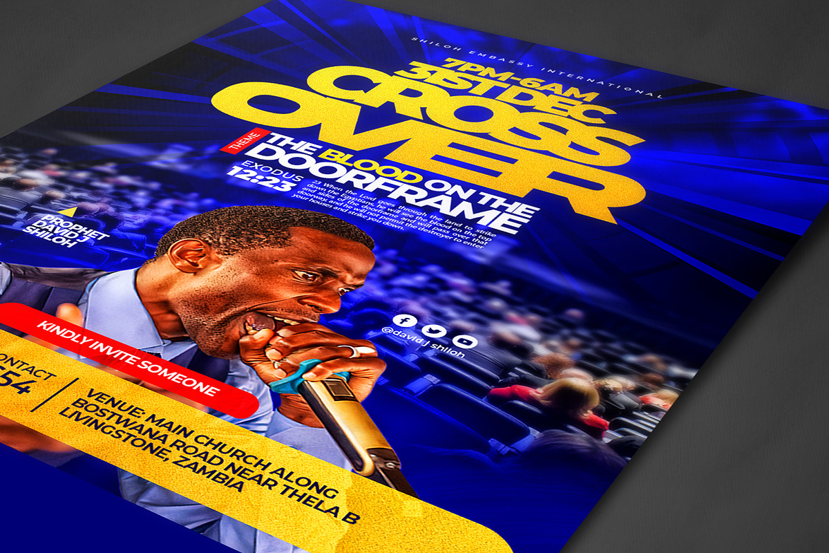 Crossover Church flyer template PSD