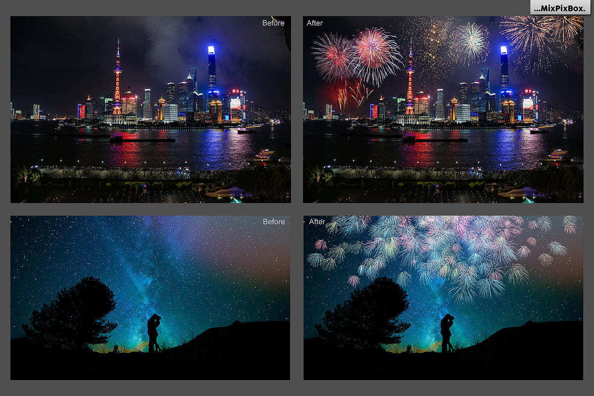 100 Fireworks Overlays, a Texture Graphic by MixPixBox