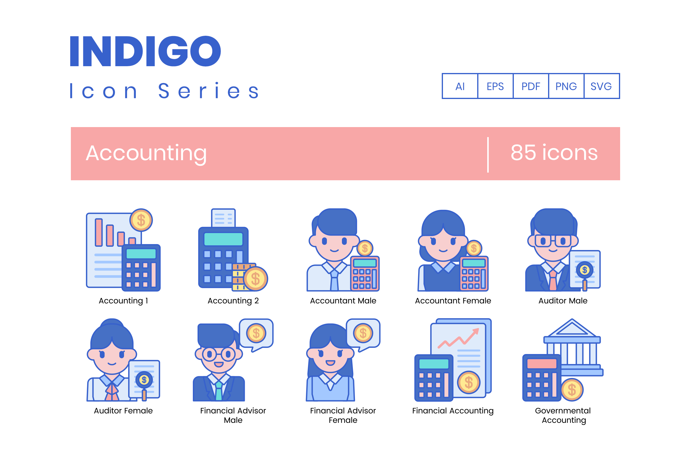 85 Accounting Icons | Indigo, an Icon by Flat Icons