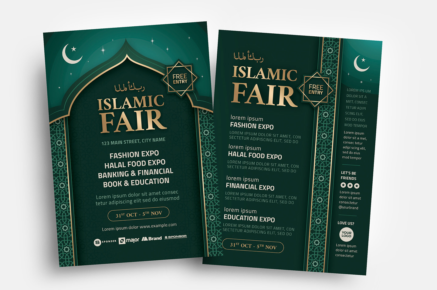 Islamic Flyer Templates, a Flyer Template by BrandPacks | Creative Market