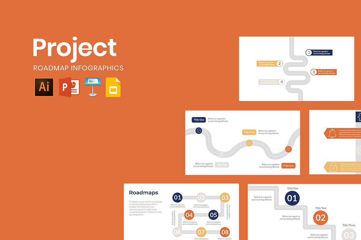 Project Roadmap Infographics, a Presentation Template by slidequest