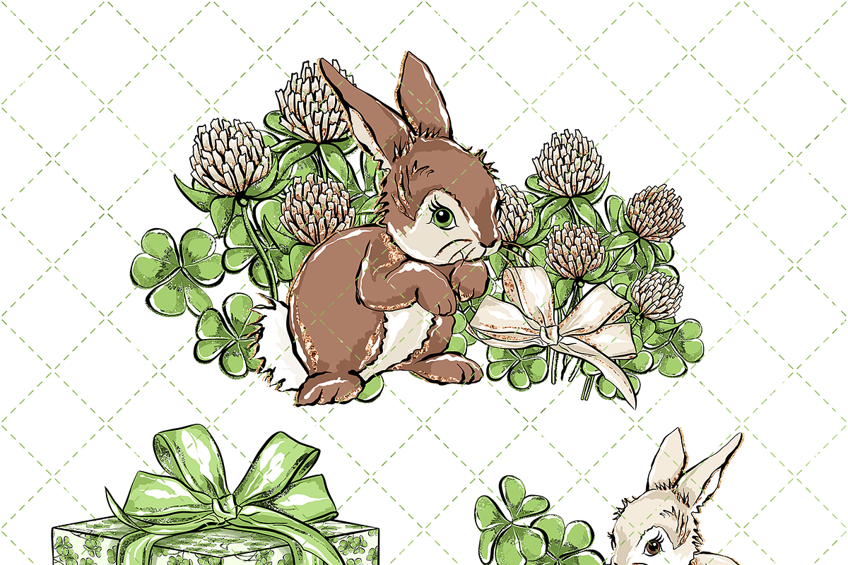 Spring Rabbit Watercolor Clipart, an Illustration by Phantasia Design ...