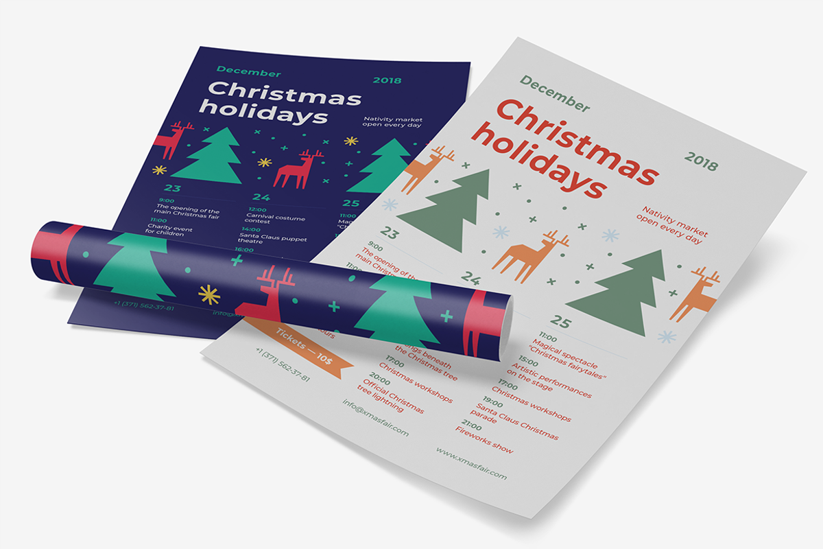 Christmas Event Schedule Poster, a Flyer Template by EDT.Graphics