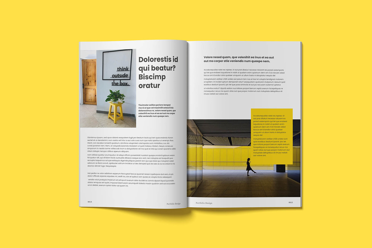 Multipurpose Yellow Portfolio Layout | Creative Market
