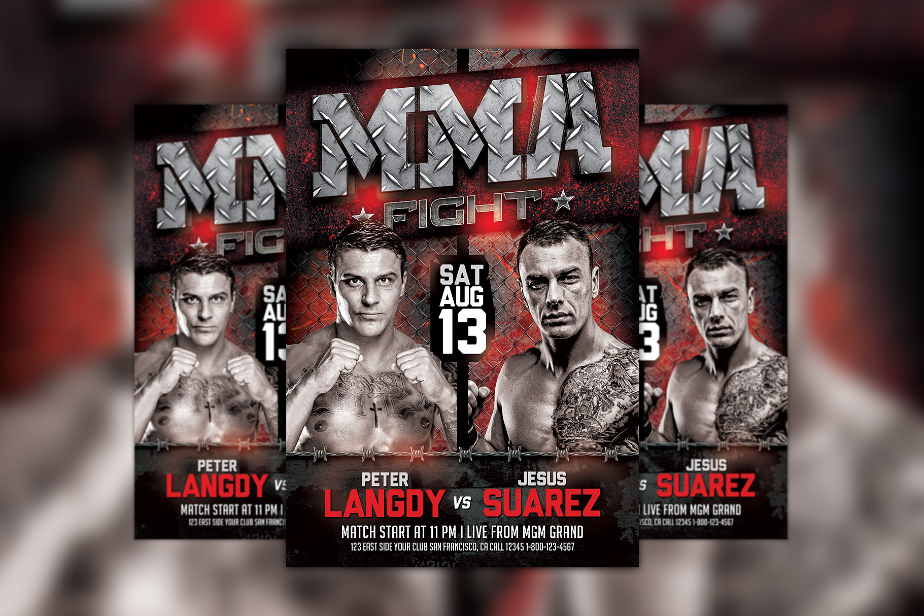 MMA Fight Flyer Template, a Flyer Template by Flyermind