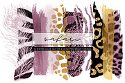 Safari Purple and Gold Brush Strokes, an Animal Illustration by Pixafied