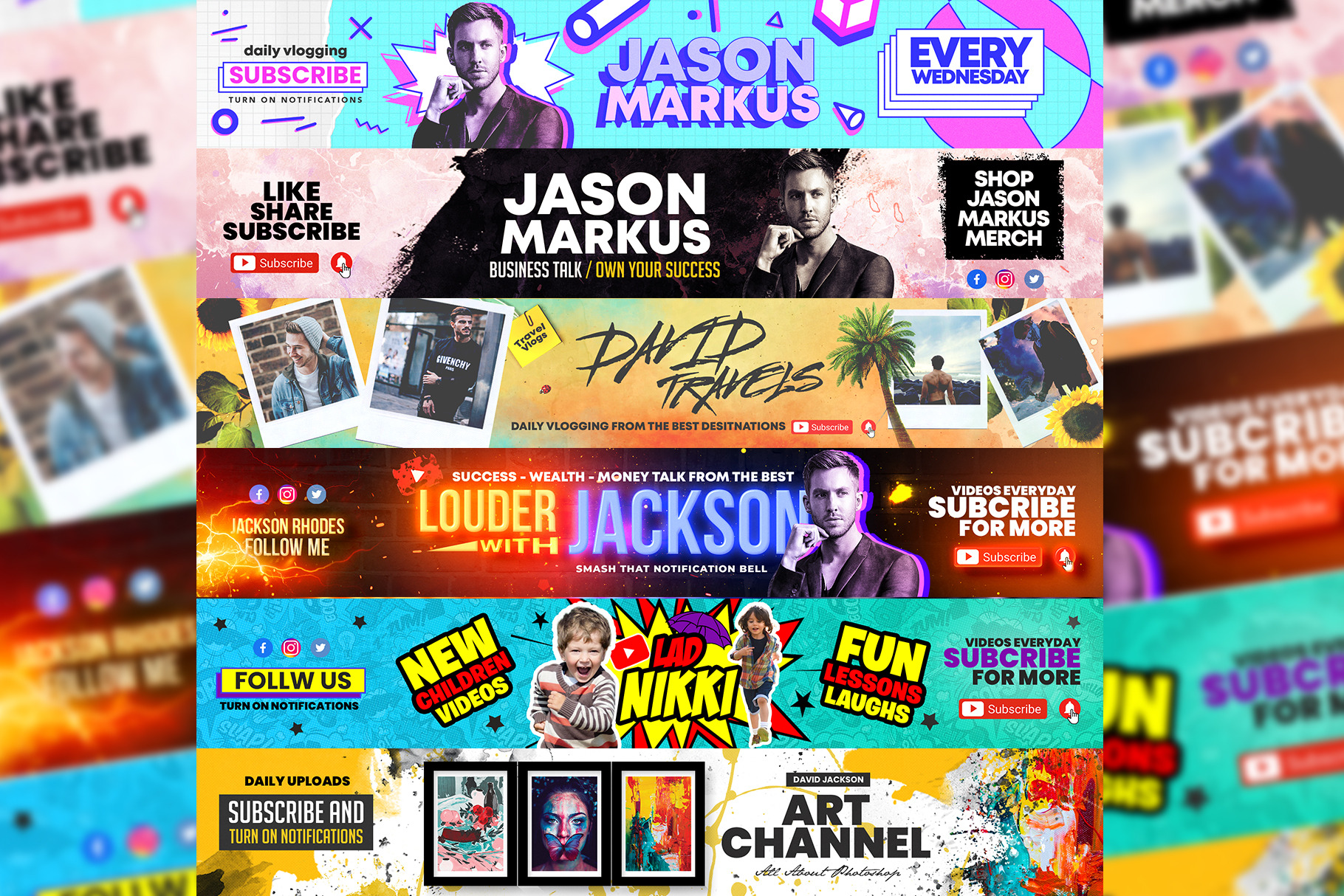 Youtube Channel Art Mega Bundle, a Social Media Template by ...