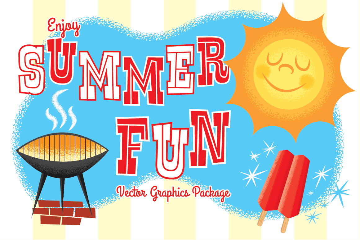 Summer Fun Retro Vectors Pack, a Graphic by Lookie Here Designs ...