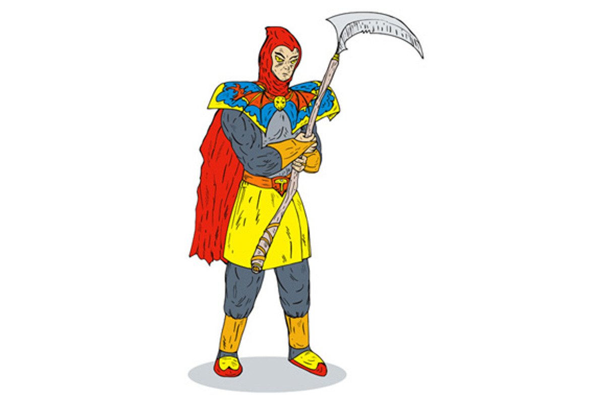 Super Hero Scythe, an Illustration by patrimonio | Creative Market
