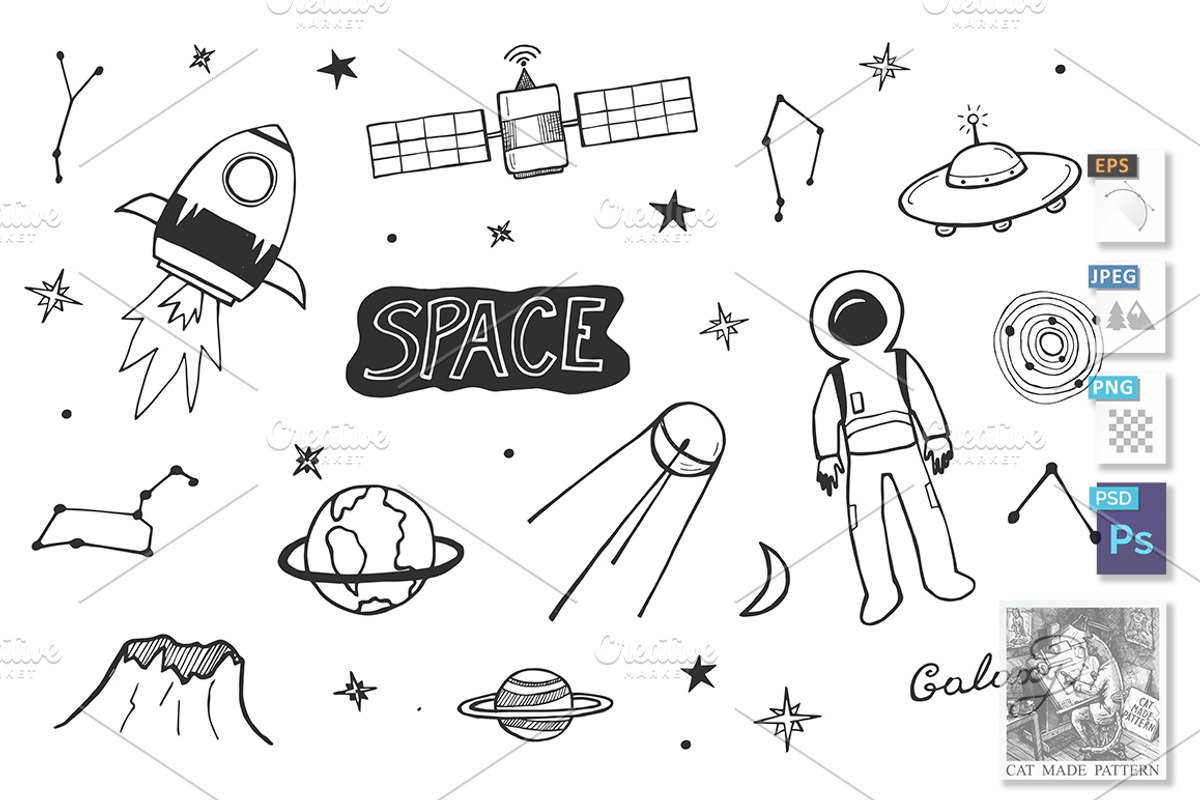 Cosmic icons set, an Education Illustration by CatMadePattern