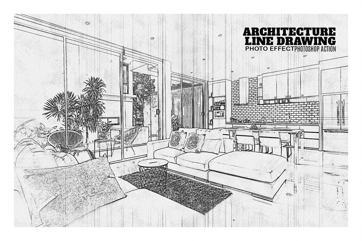 Architecture Line Drawing Photoshop
