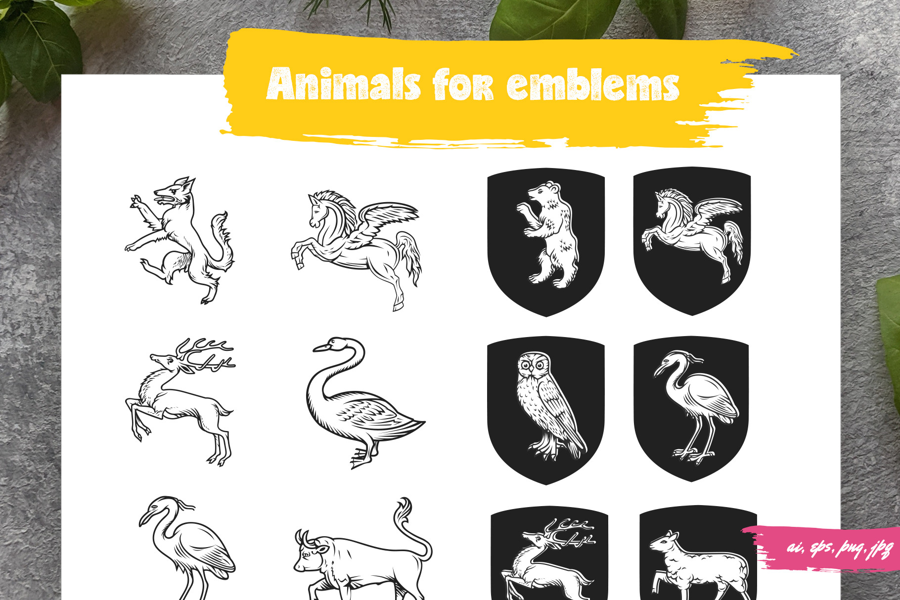 Animals. Coat of arms., a Branding & Logo Template by DOBROGRAPH
