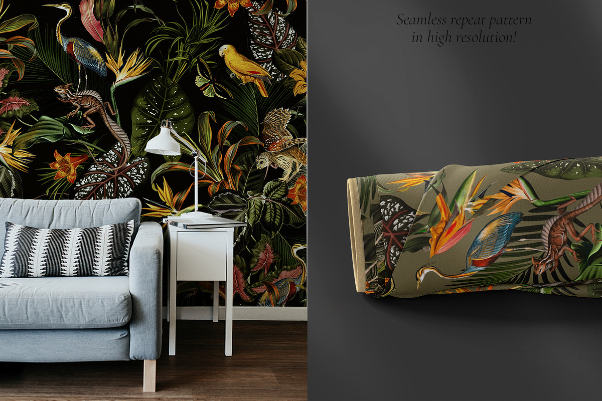 Subdued Tropical Prints, a Wallpaper Graphic by Luiz da Rolt Grathwohl