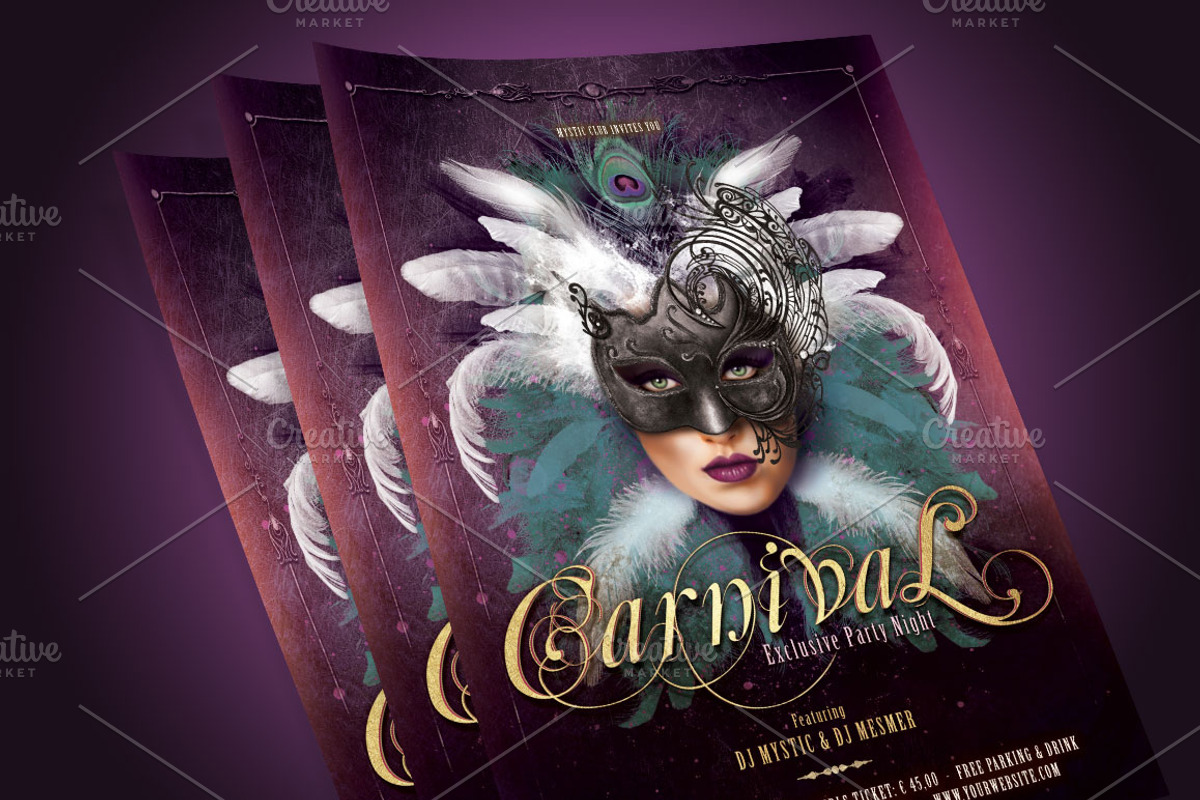 Carnival Mask Party Flyer, a Flyer Template by Ade Concept