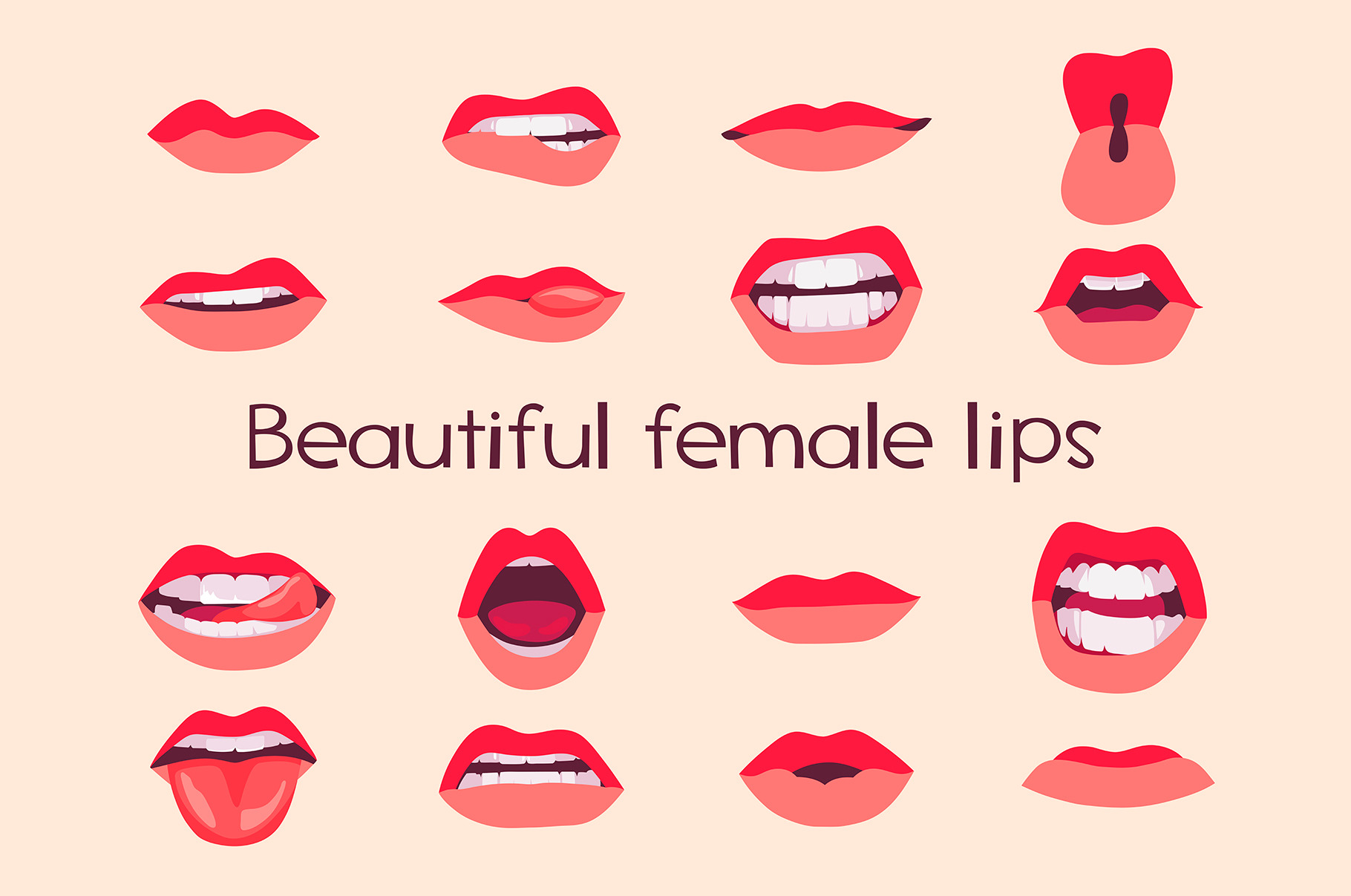 Beautiful female lips, an Illustration by Anastasia Cooper | Creative ...
