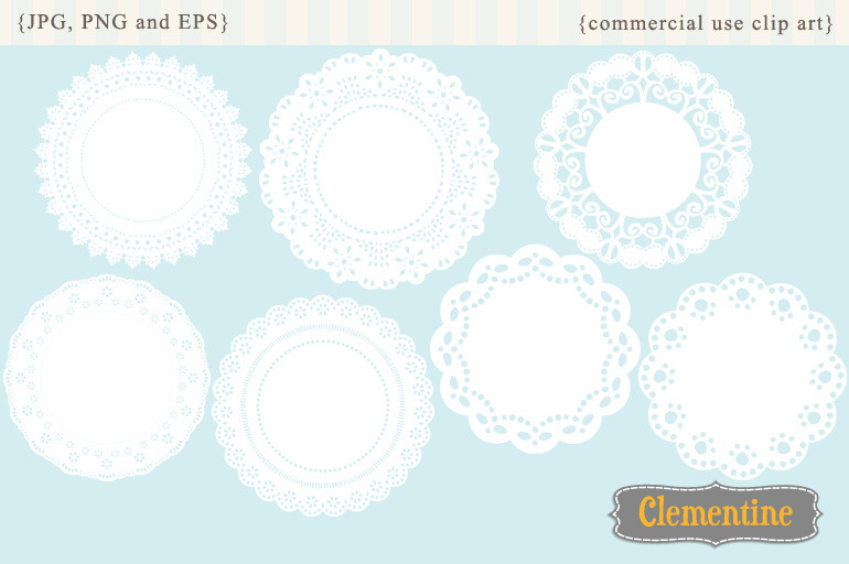 Doilies clip art and vectors, an Illustration by Lovely Clementine