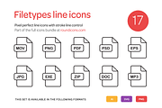 Filetypes Line Icons Set, an Icon by Vectopus.com