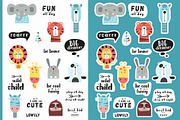 Digital Stickers Bundle Cute Animals, an Animal Illustration by Nursery Art