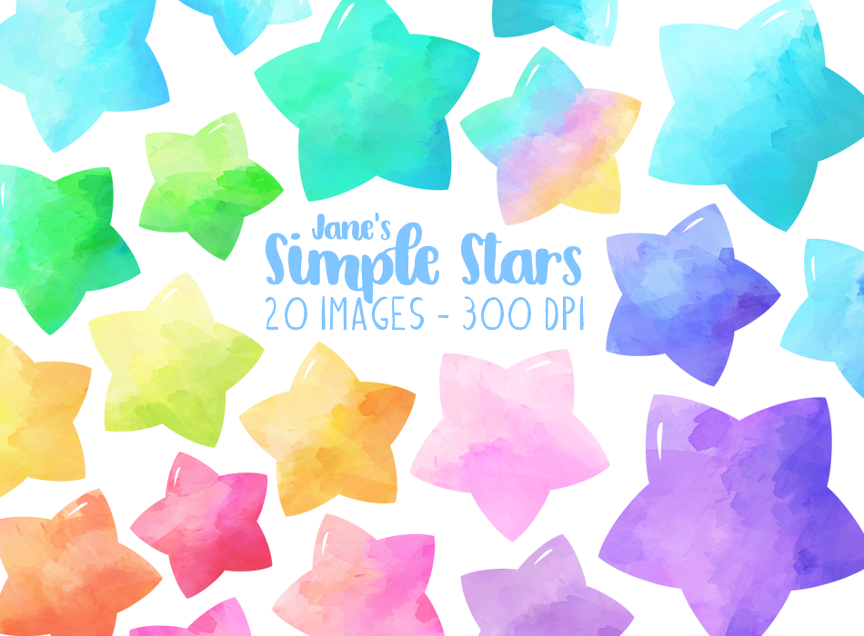Watercolor Stars Clipart, an Illustration by DigitalArtsi
