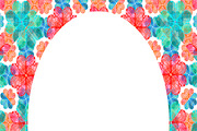 Circle Frame Background with Colorful Decorated Borders, a Decorative ...