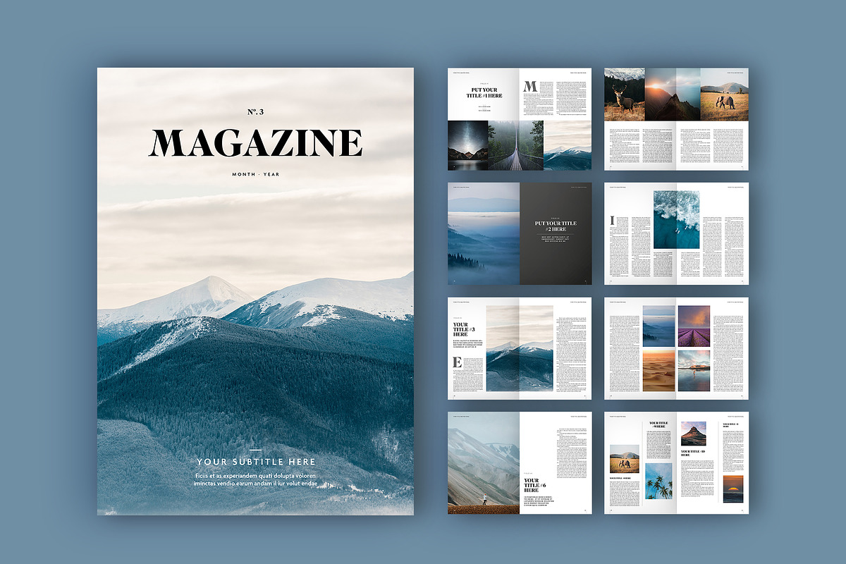 Magazine Brochure Layout (A4+US), a Magazine Template by tomsarraipodesign