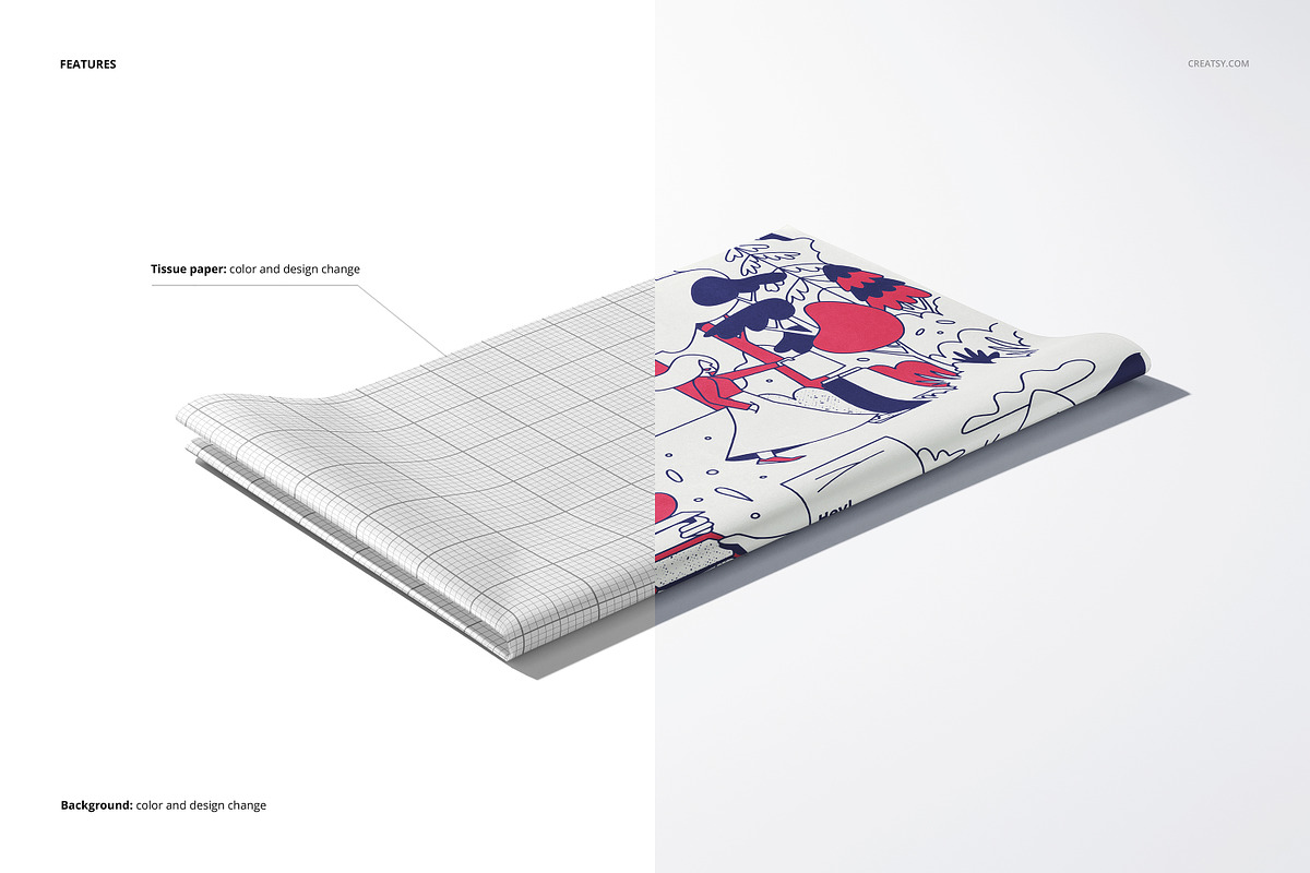 Tissue Paper Mockup Set 2, a Packaging Mockup by creatsy5