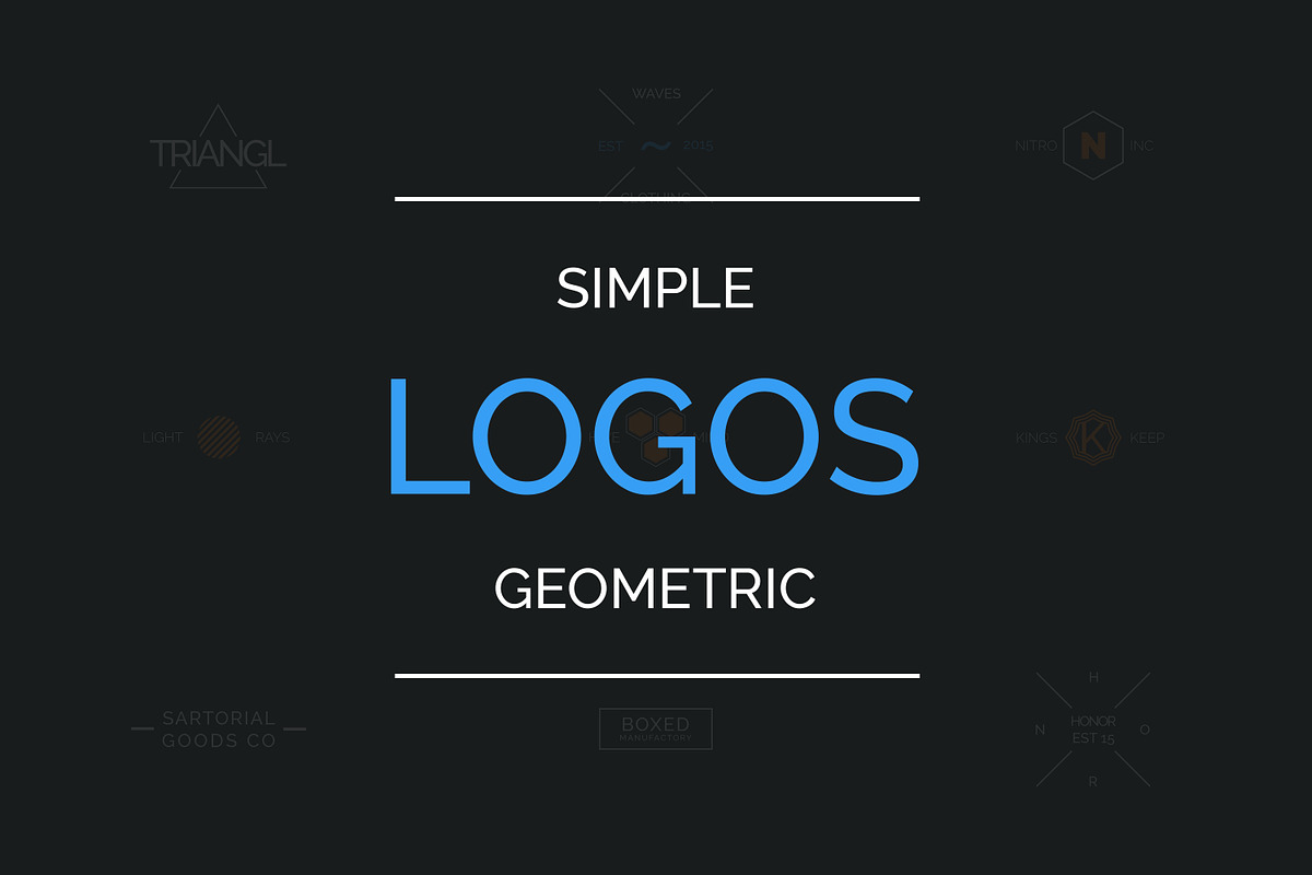 10 Simple Geometric Logos, a Branding & Logo Template by Font Bundles