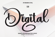 Digital | Script Font, a Script Font by Scratchones
