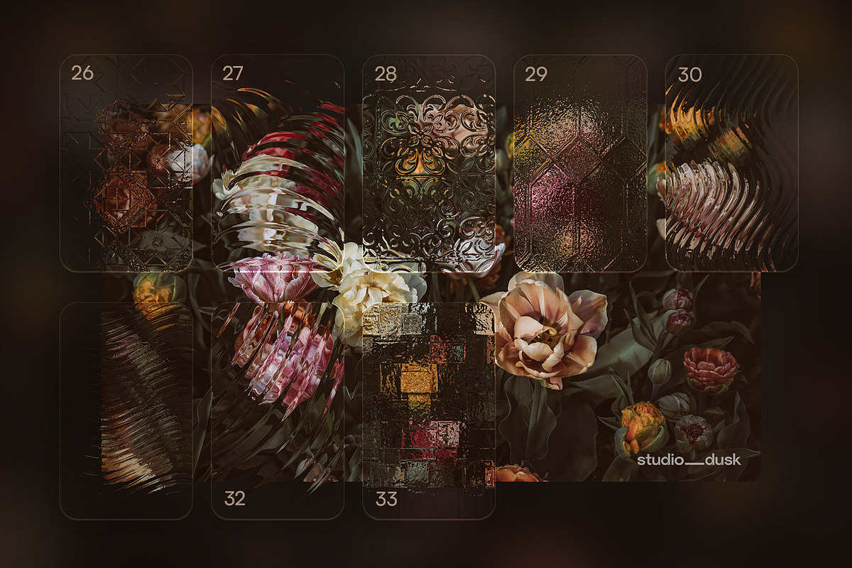 Refracto 33 Patterned Glass Effects, a Texture Graphic by Studio Dusk