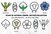 Vector icons of natural fibers., an Outline Icon by Robusta