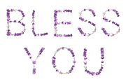Lavender vector alphabet and numbers