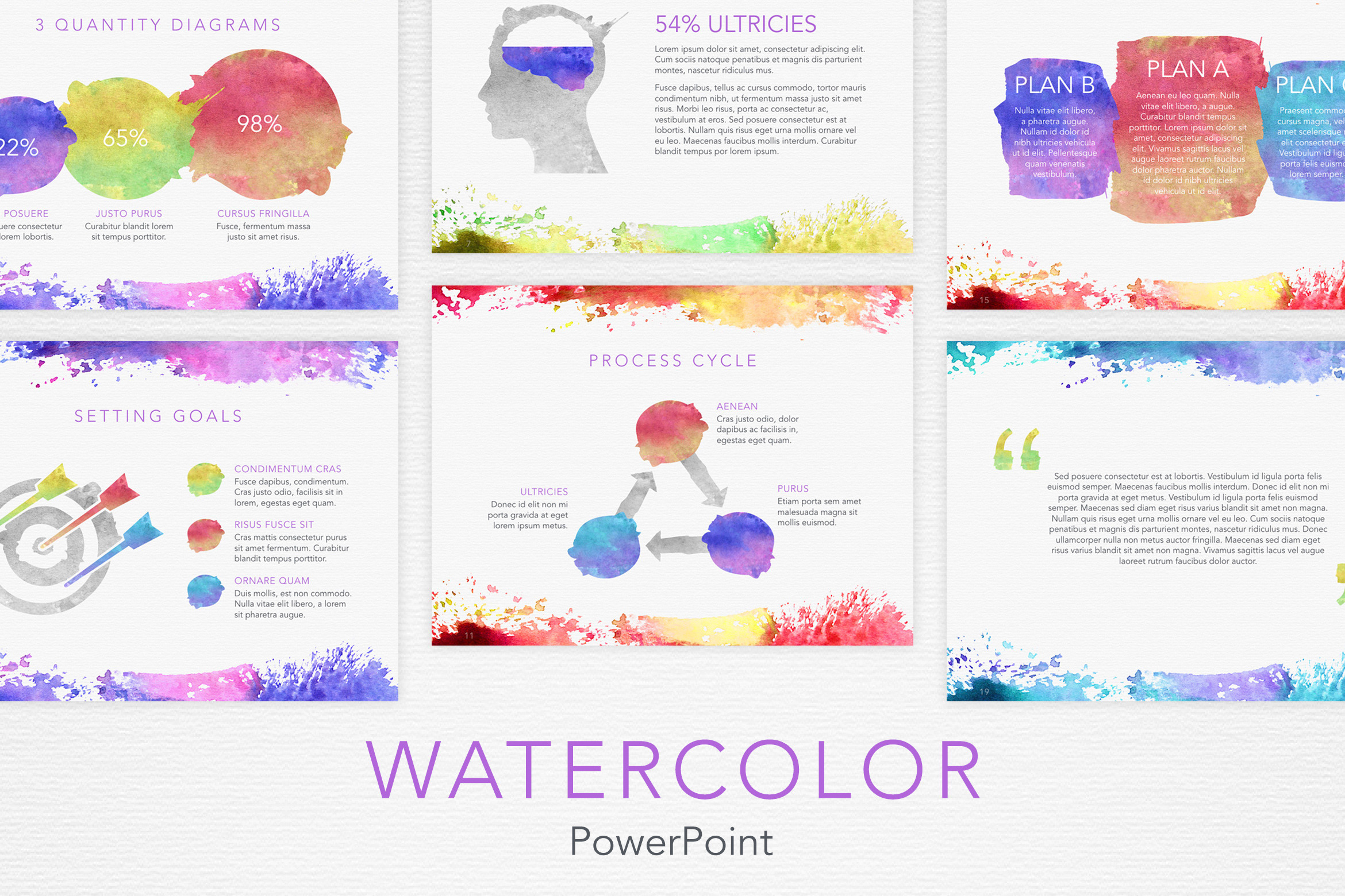 Watercolor PowerPoint Template, a Presentation Template by Jumsoft