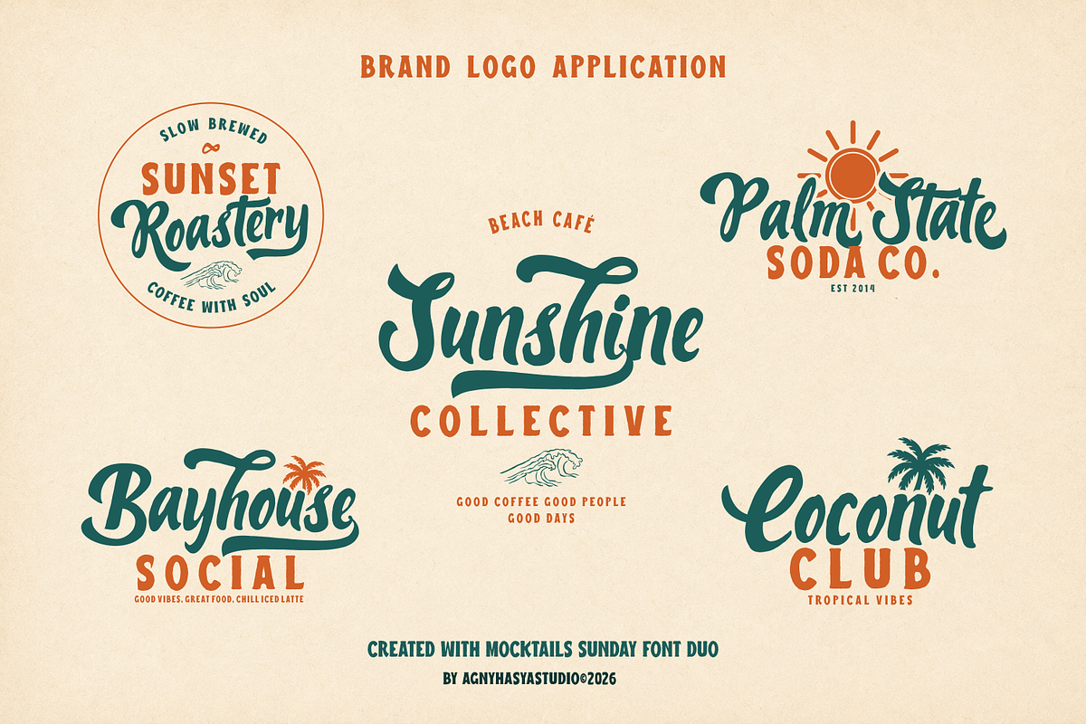 Mocktails Sunday - Tropical Vintage Font Duo