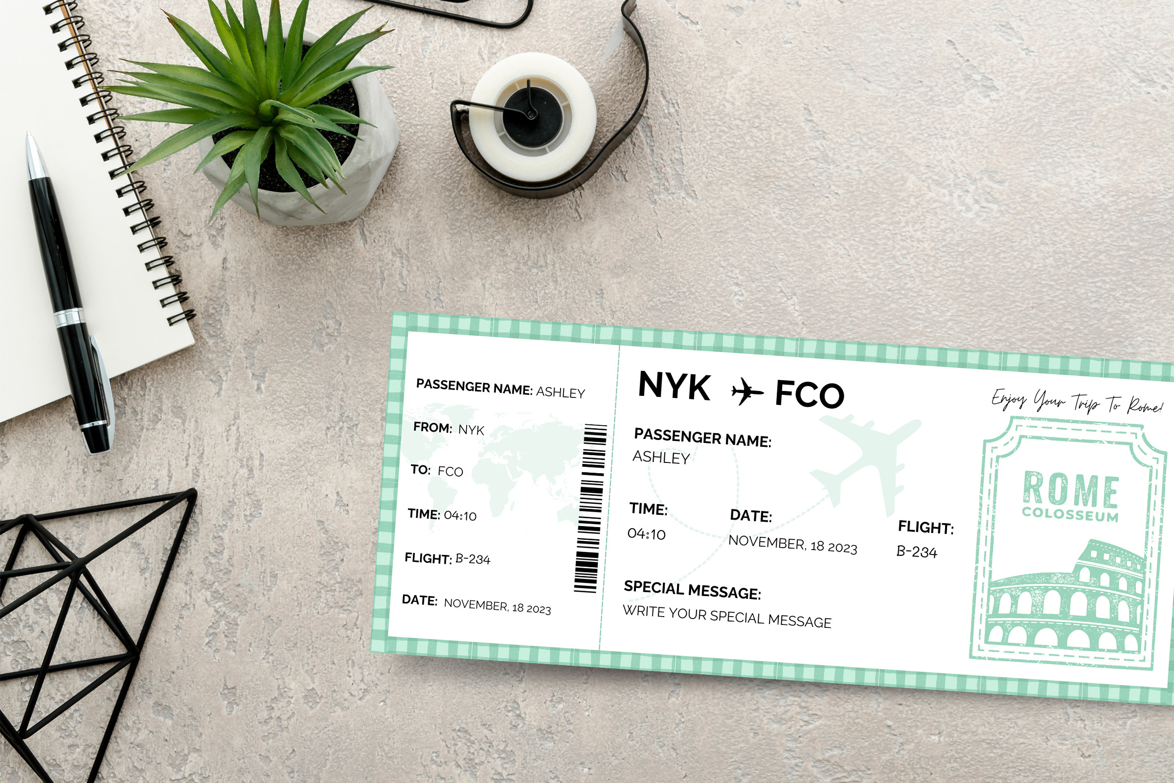 Rome Boarding Pass Templates