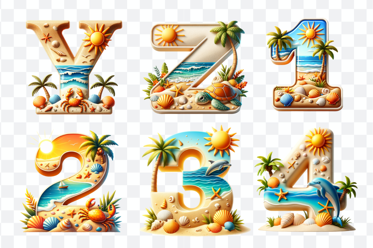 Summer Font Beach Alphabet Bundle | Creative Market