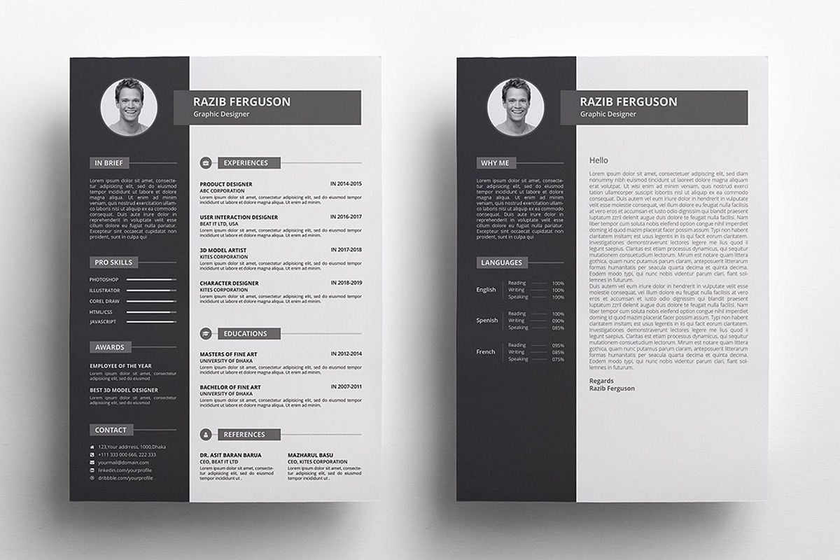 4 in 1 MS Word Resume bundle, a Resume Template by Rongmistiry