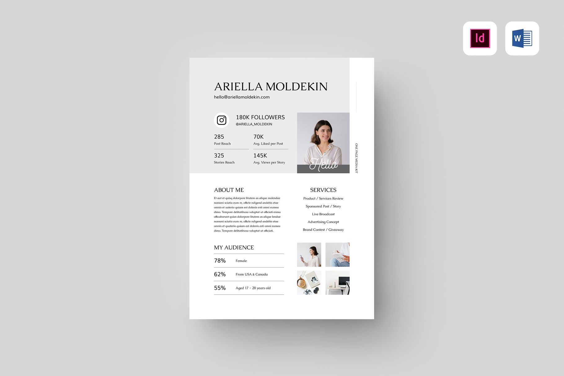 Media Kit | MS Word & Indesign, a Marketing Template by Leaflove