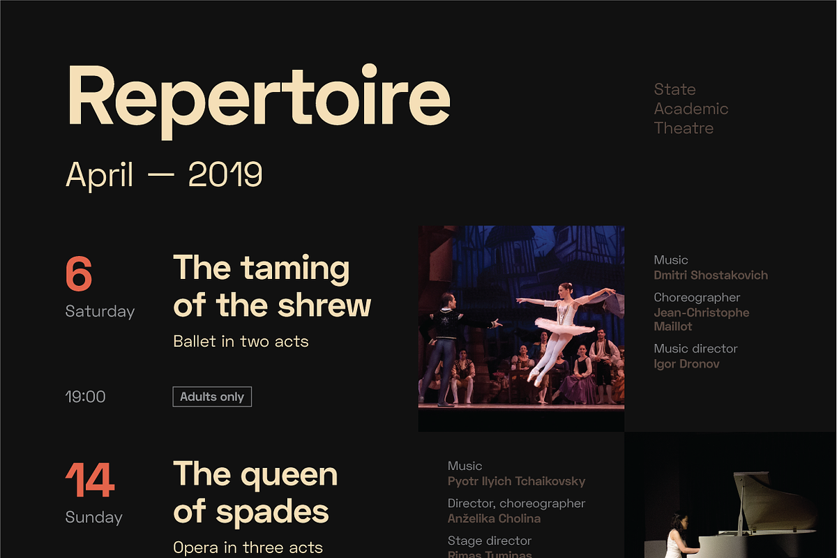 Theatre Event Schedule Poster, a Flyer Template by Danil Polshin