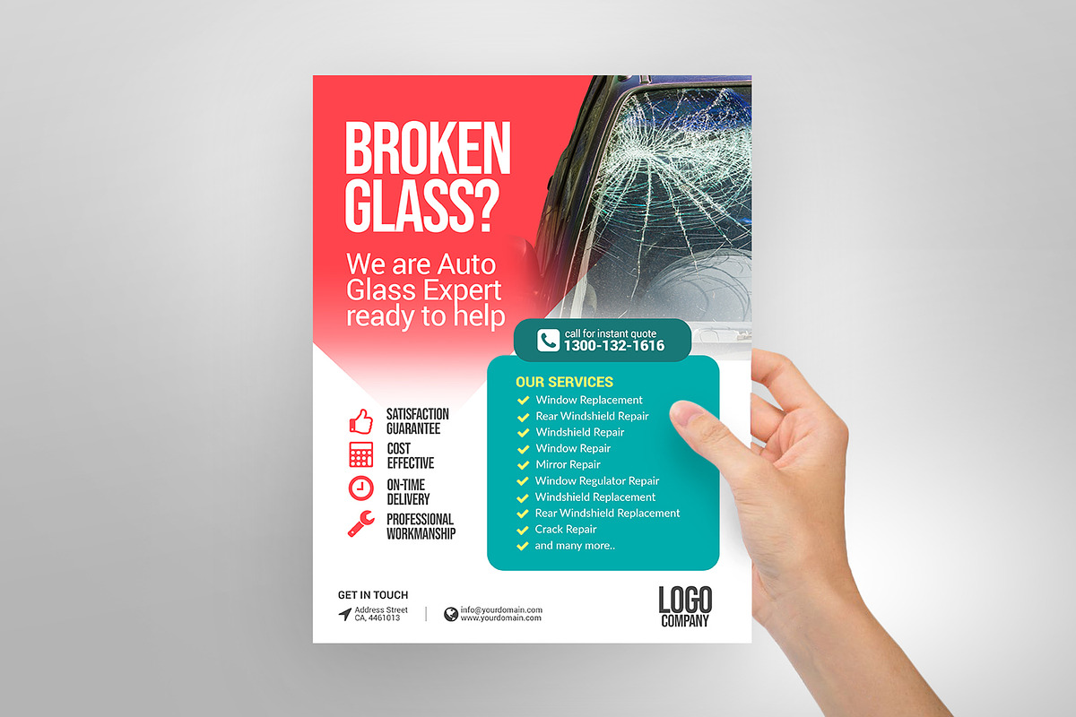 Auto Glass Services Template, a Flyer Template by antyalias store