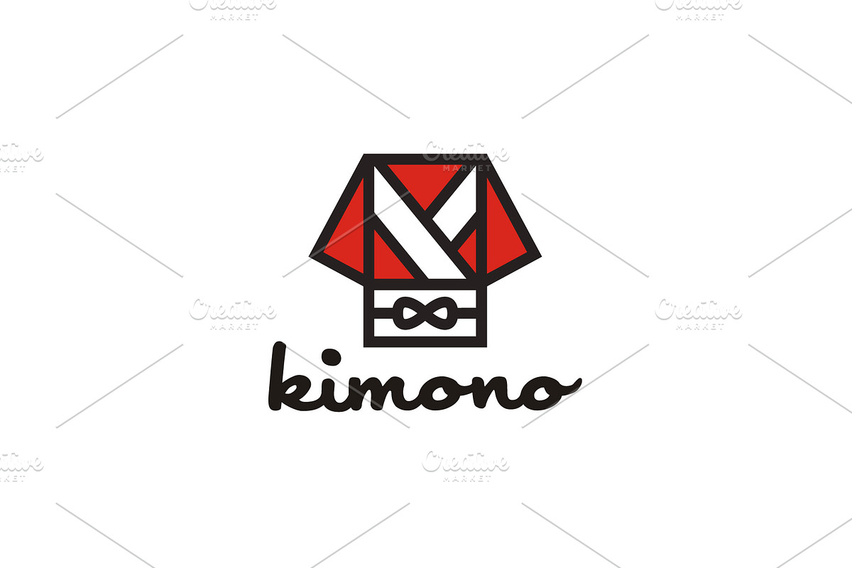 Japanese Kimono Dressing Gown Logo, a Branding & Logo Template by Enola99d