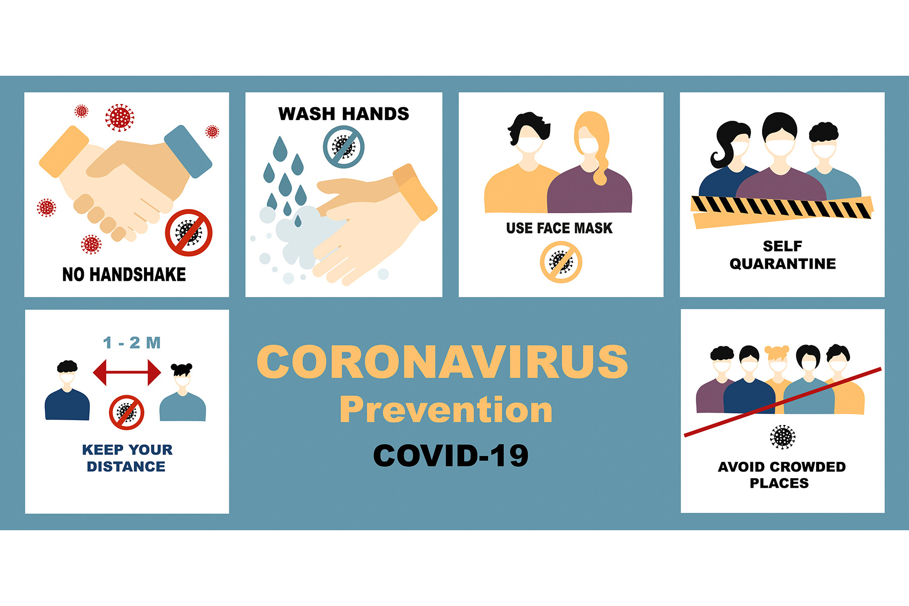 Coronavirus, covid-19 vector set, a Healthcare Illustration by ...